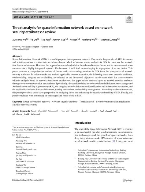 Pdf Threat Analysis For Space Information Network Based On Network Security Attributes A Review