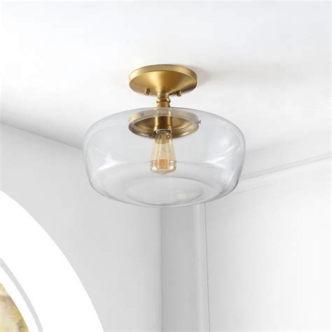 Marfa Glassiron Farmhouse Modern Led Flush Mount Traditional Flush