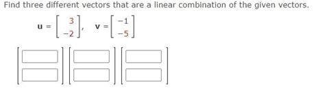 solved find three different vectors that are a linear