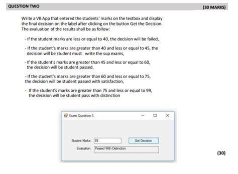 Solved QUESTION TWO Write A VB App That Entered The Chegg