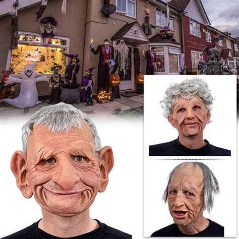 Buy Halloween Old Man Mask Latex Cosplay Party Realistic Full Face