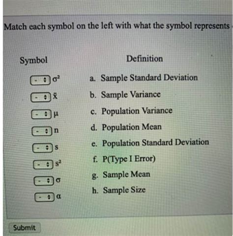 Solved Match Each Symbol On The Left With What The Symbol Represents 1 Answer Transtutors