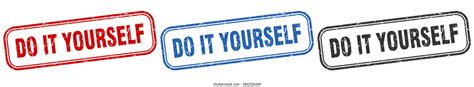 Do Yourself Square Isolated Sign Set Stock Vector Royalty Free