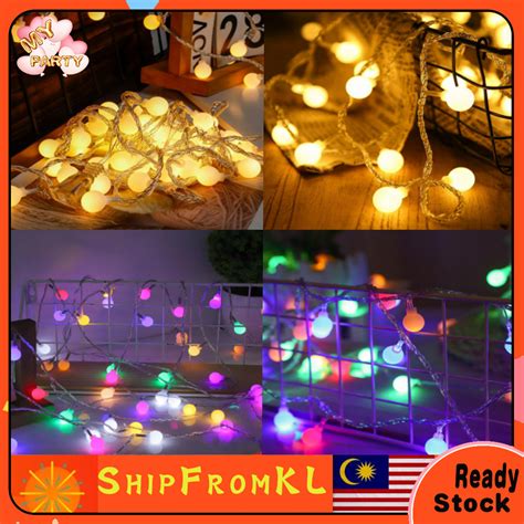 Camping Outdoor Led Light String Ball Fairy Light Strip Lampu Kelip Gantung Bilik Tidur Tent