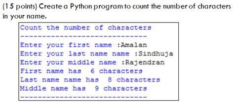 Solved 15 Points Create A Python Program To Count The