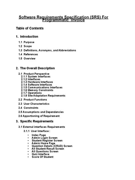 Software Requirements Specification Quiz Pdf Databases User