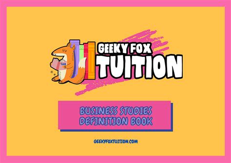 Igcse Business Studies Definition Book Geeky Fox Tuition