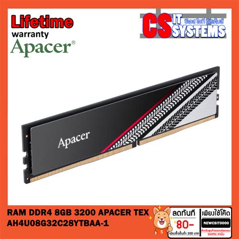 Ram Ddr4 8gb 3200 Apacer Tex Ah4u08g32c28ytbaa 1 Shopee Thailand