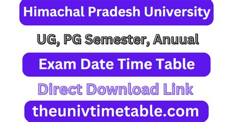 HPU Date Sheet 2025 दख BA Bsc MA Msc 1st 2nd 3rd Year Exam Date
