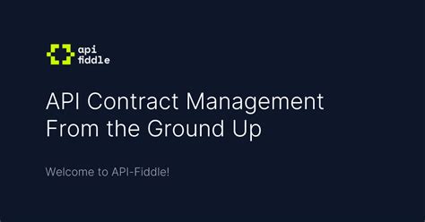 api contract management from the ground up