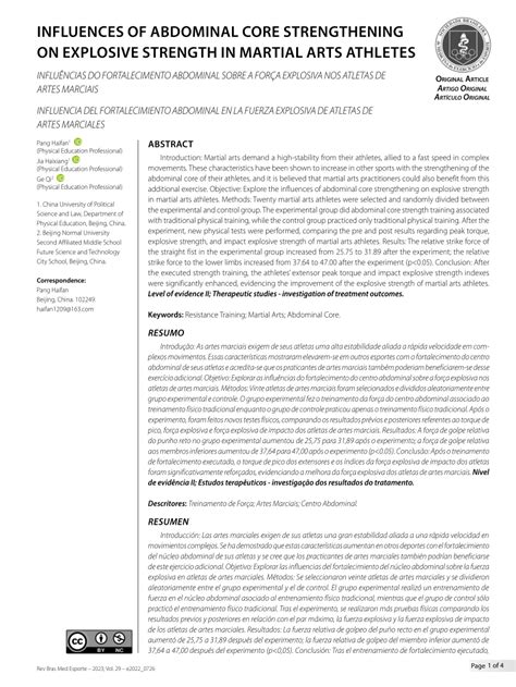 Pdf Influences Of Abdominal Core Strengthening On Explosive Strength