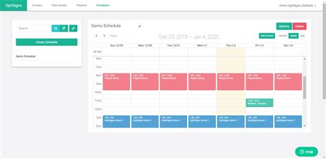 Assign Default Content For Schedules Optisigns