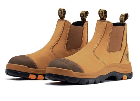 Rockrooster Gammon Tan 6 Inch Slip On Leather Work Boots Ak222 Rock