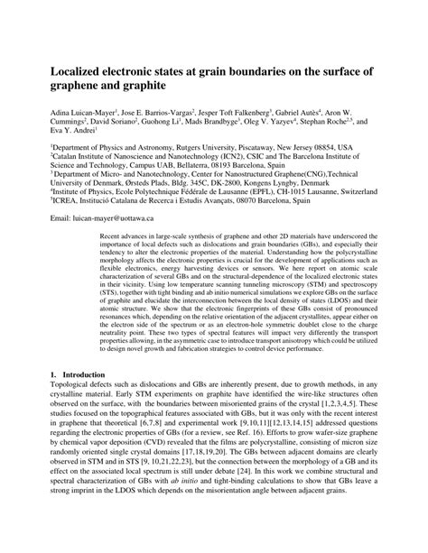 Pdf Localized Electronic States At Grain Boundaries On The Surface Of
