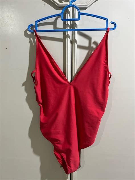 Dark Orange One Piece Swimsuit Womens Fashion Swimwear Bikinis