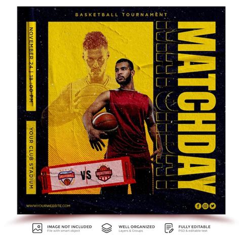 Premium PSD Basketball Matchday Social Media Post Template