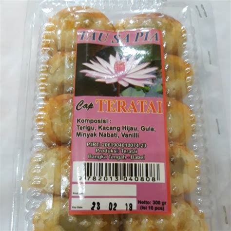 Jual Kue Tau Sa Pia Isi Kacang Hijau Cap Bunga Teratai Shopee Indonesia