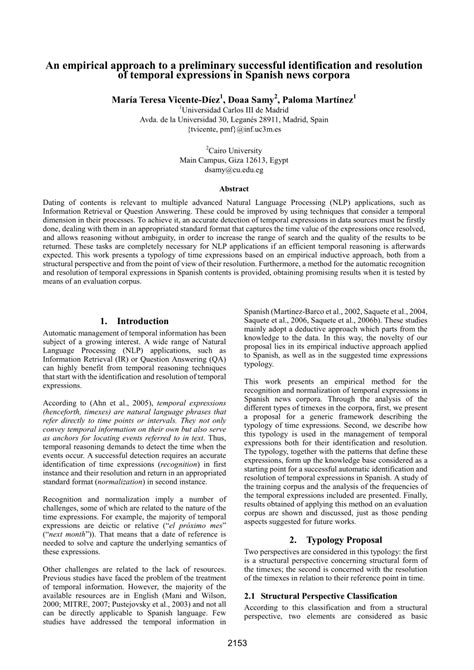 Pdf An Empirical Approach To A Preliminary Successful Identification