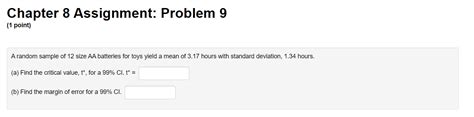 solved chapter 8 assignment problem 9 1 point a random