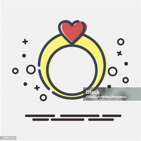 아이콘 링 발렌타인 데이 축하 요소 Mbe 스타일의 아이콘입니다 인쇄 포스터 로고 파티 장식 인사말 카드 등에 적합합니다 2월에 대한 스톡 벡터 아트 및 기타 이미지