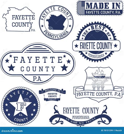 Generic Stamps And Signs Of Fayette County Pa Stock Vector