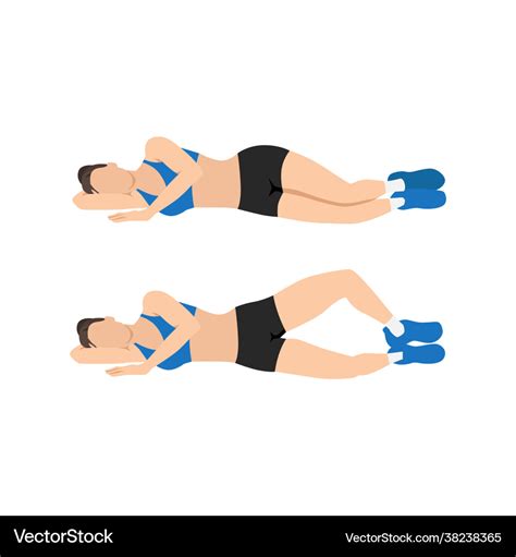 Woman Doing Clamshells Clams Exercise Royalty Free Vector