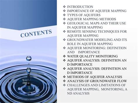 Aquifer Mapping Monitoring And Analysispptx Agriculture Industries