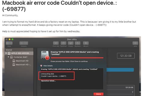 solved erasing drive failed couldn t open device 69877 error