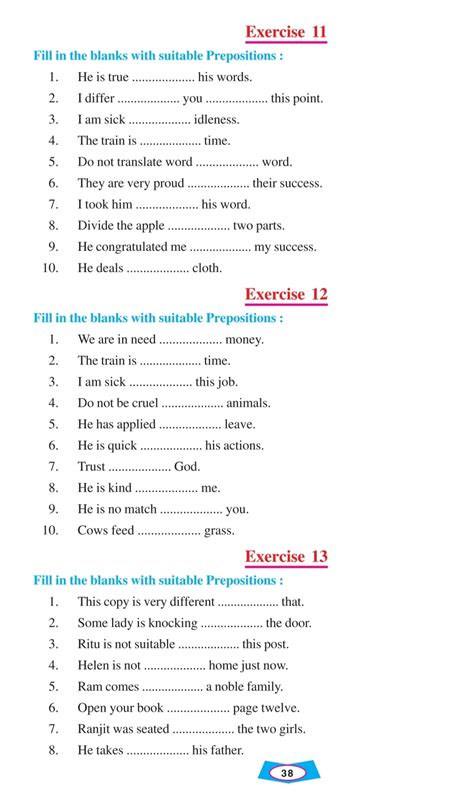 C9 Prepositions 20 Exercises With Answers