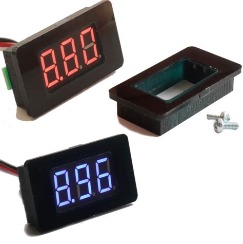 036 Inch 3 Wire 3 Digit Voltmeter In Red Or Blue With Matching Bezel