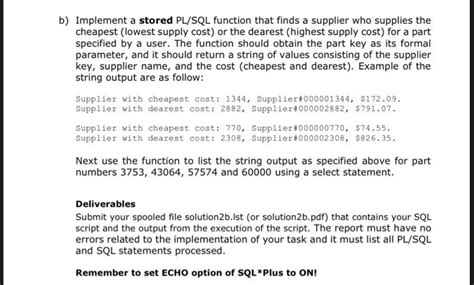 Solved B Implement A Stored Plsql Function That Finds A