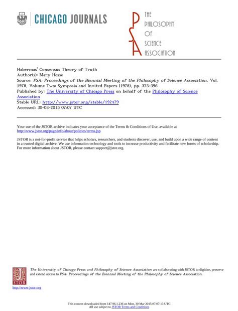pdf mary hesse haberma s consensus theory of truth dokumen tips
