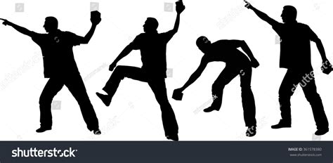 Silhouette Man Throwing Objects Stock Vector Royalty Free 361578380