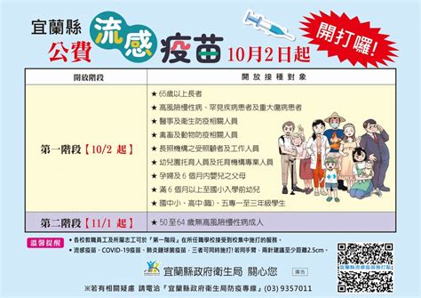 公費流感疫苗、肺炎鏈球菌疫苗 2日宜縣開打 中華日報中華新聞雲