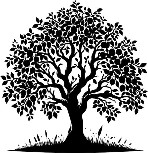 Premium Vector Pear Tree Silhouette Image Vector Black Color Silhouette