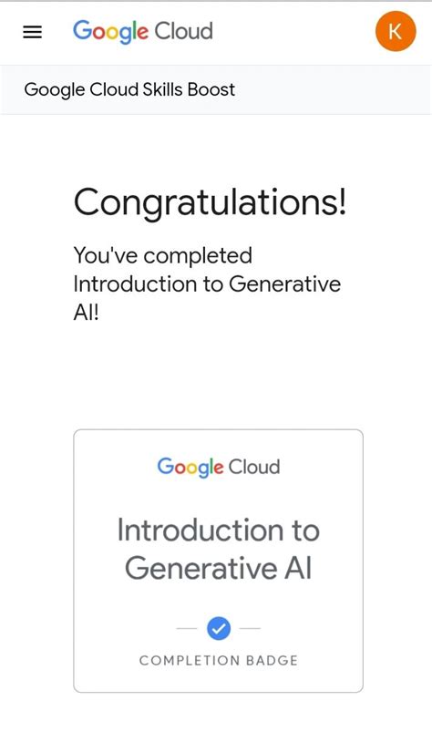 earned a badge on generative ai course kousalyalakshmi m posted on