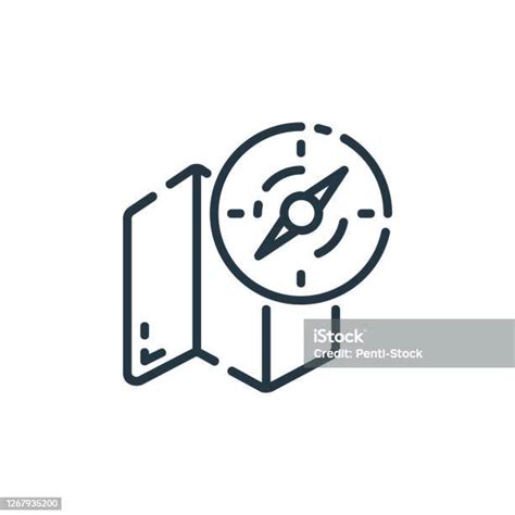 흰색 배경에서 격리된 탐색 벡터 아이콘입니다 웹 사이트 디자인 및 모바일 앱 개발을위한 개요 얇은 라인 탐색 아이콘 얇은 선