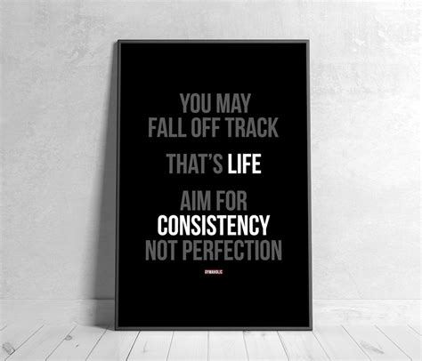 Fall Off Track Aim For Consistency Printable Motivational Etsy