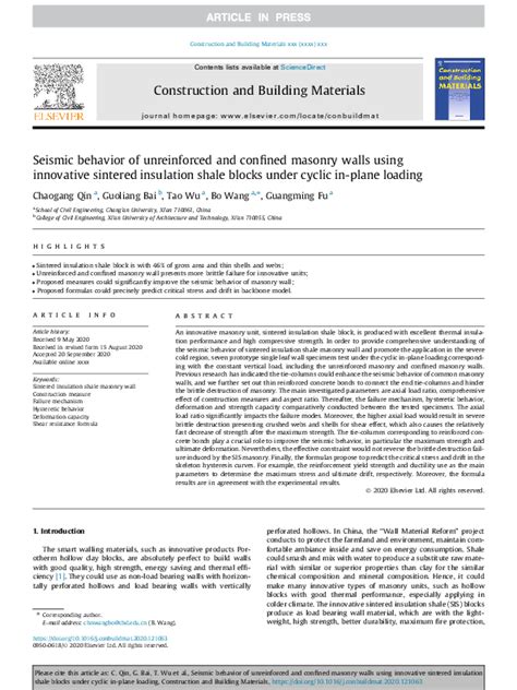 Pdf Seismic Performance Of Retrofitted Brick Masonry Walls