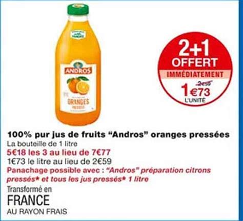 Promo Pur Jus De Fruits andros Oranges Pressées chez Monoprix iCatalogue fr