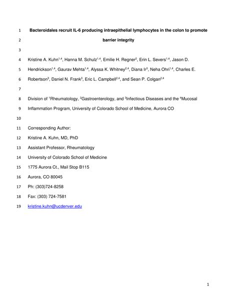 Pdf Bacteroidales Recruit Il 6 Producing Intraepithelial Lymphocytes In The Colon To Promote