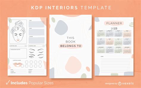 Beauty And Make Up Diary Design Template Kdp Vector Download