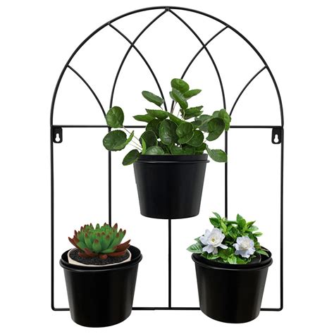 Black Arched 3 Pot Metal Wall Planters Set 2 Homewares On Point