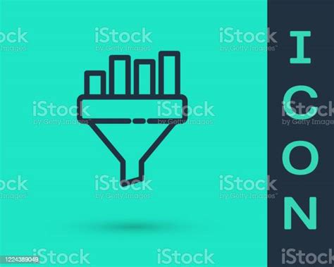 녹색 배경에 격리 된 마케팅 및 시작 비즈니스 아이콘에 대한 차트가있는 검은 선 판매 깔때기 인포그래픽 템플릿 벡터 일러스트레이션 개념에 대한 스톡 벡터 아트 및 기타