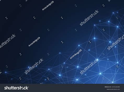 Abstract Technology Lines Dots Connection Background Stock Vector Royalty Free 2155142285