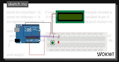 Push Button Dengan Indikator LED Wokwi ESP STM Arduino Simulator