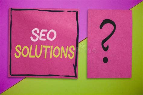 Writing Note Showing Seo Solutions Business Photo Showcasing Search