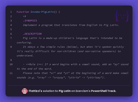 Ffattizzi S Solution For Pig Latin In PowerShell On Exercism
