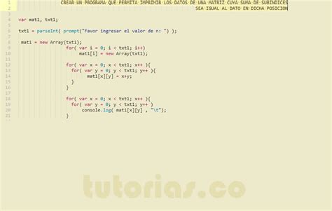 Arrays Javascript Matriz Suma De Subindices Tutorias Co