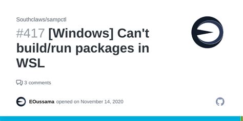 Windows Can T Build Run Packages In WSL Issue 417 Southclaws